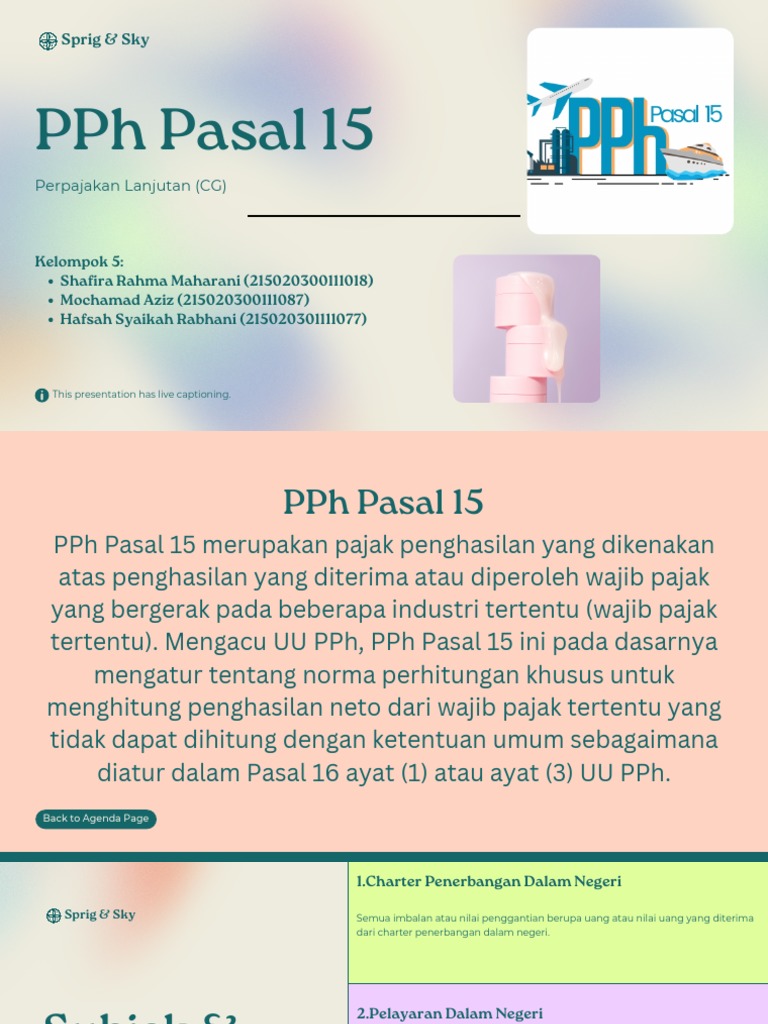 PPH Pasal 15 - Kel 5n | PDF | Bisnis | Hukum