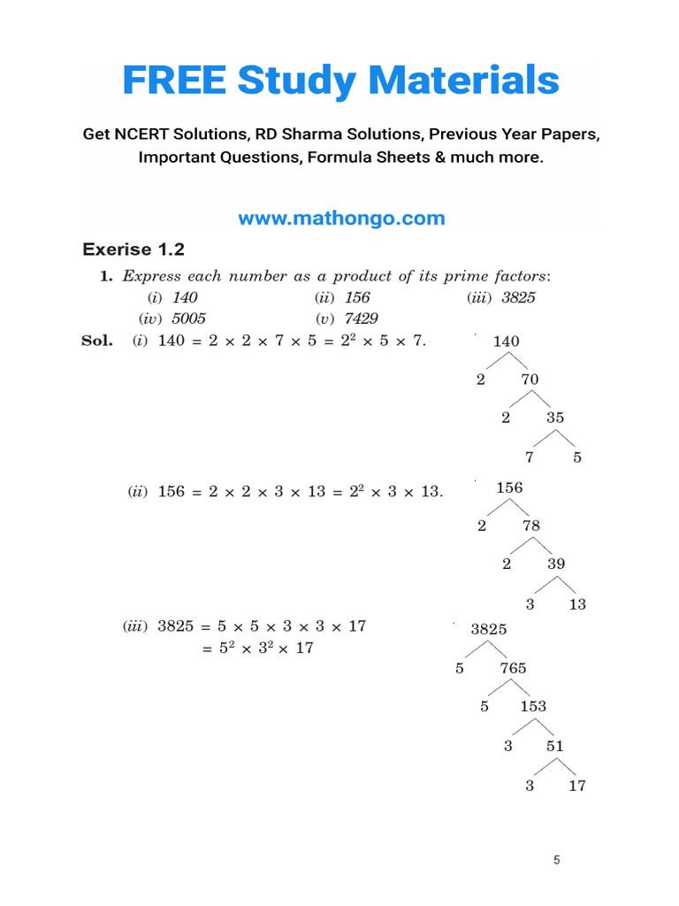 CH 1 | PDF | Factorization | Algebra