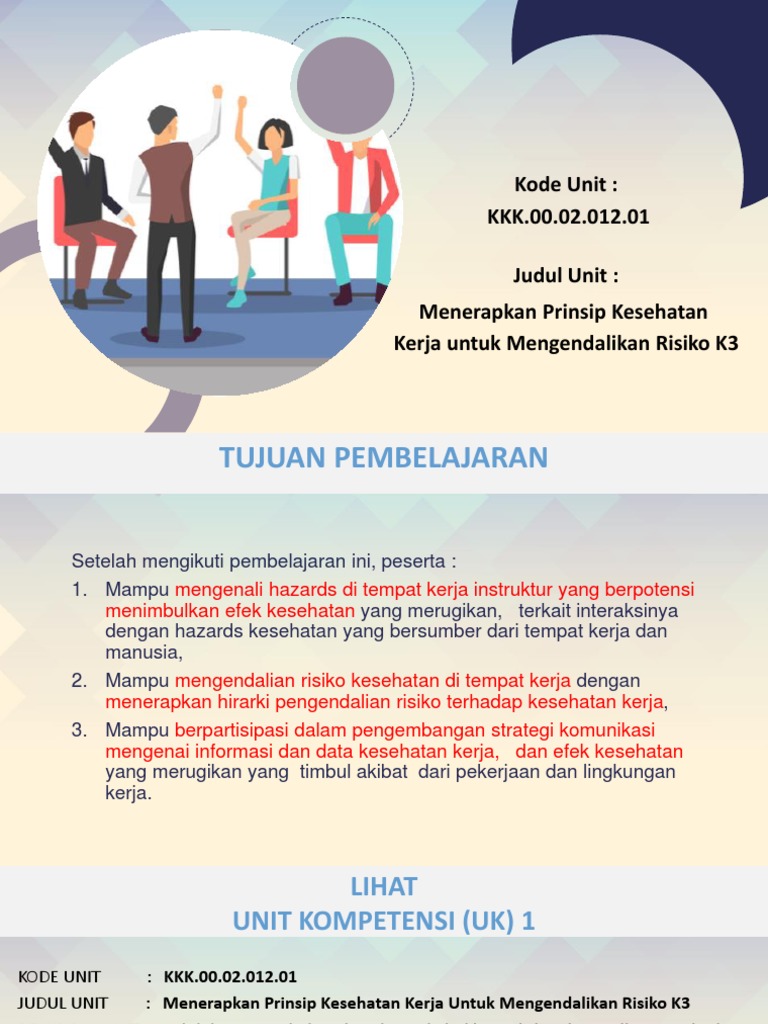 01 UK - 1 Menerapkan Prinsip Kesehatan Kerja Untuk Mengendalikan Risiko ...