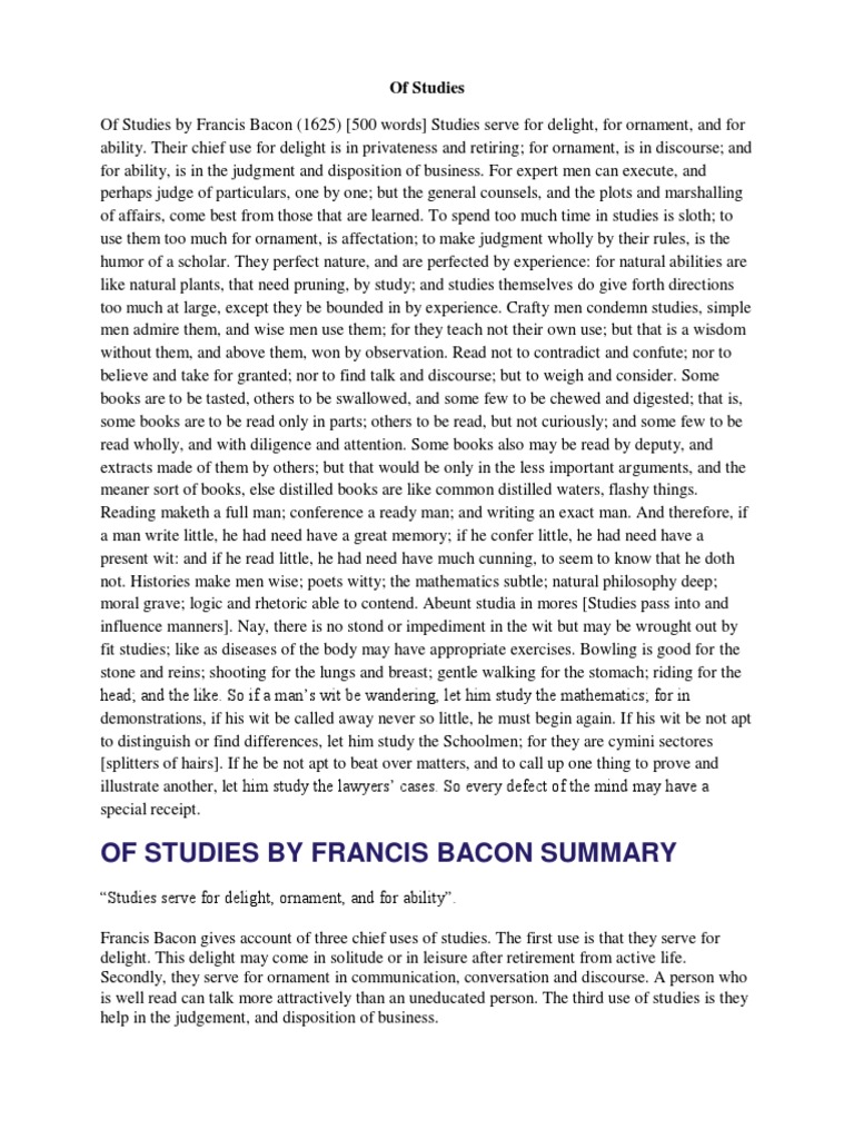 Of Studies | PDF | Knowledge