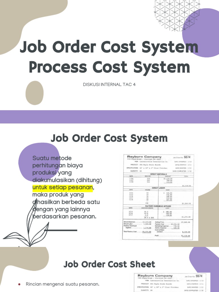 Job Order Cost System & Process Cost System | PDF