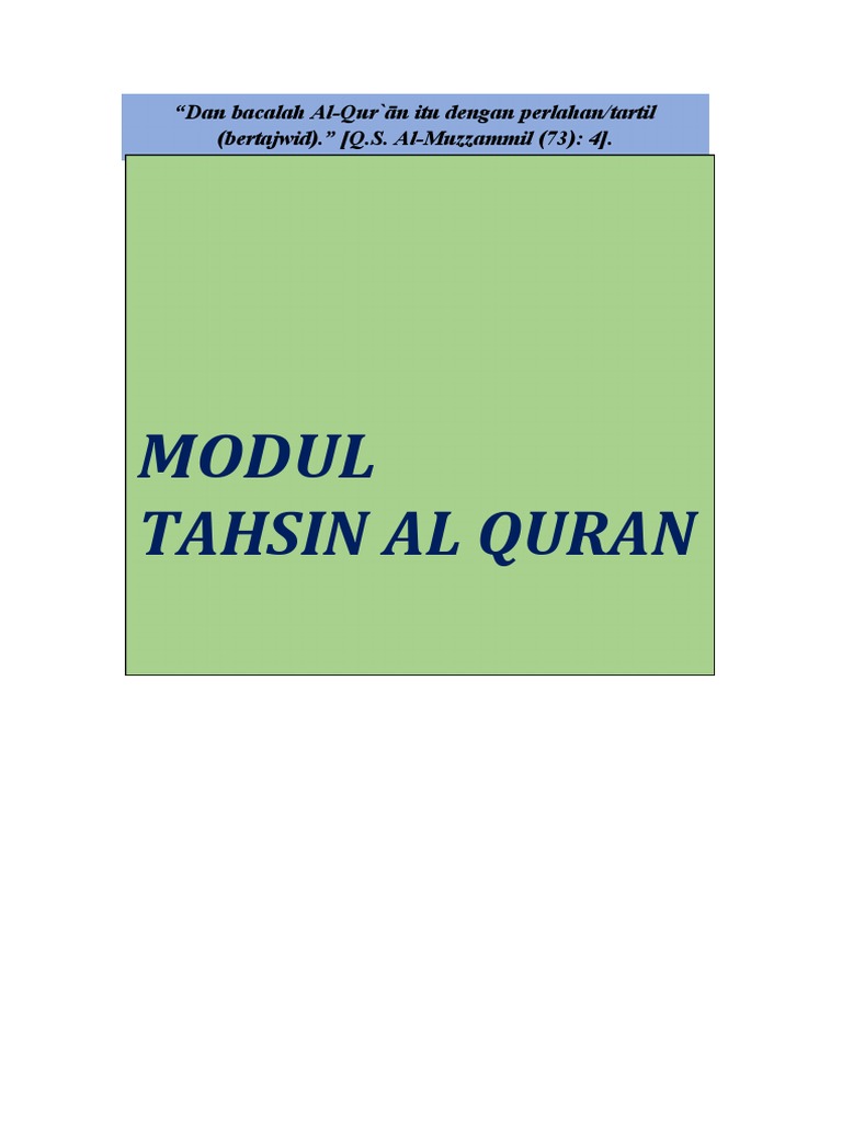 Panduan Dasar Tahsin Al-Qur'an | PDF | Seni & Disiplin Bahasa | Agama ...