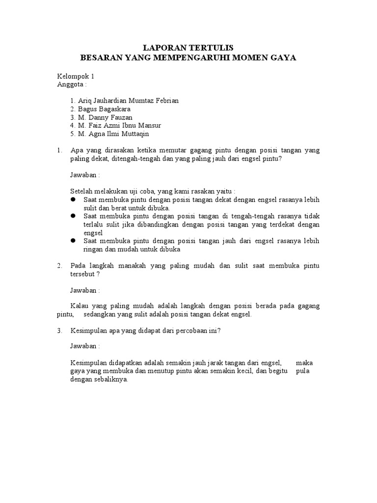 Besaran Yang Mempengaruhi Gaya | PDF