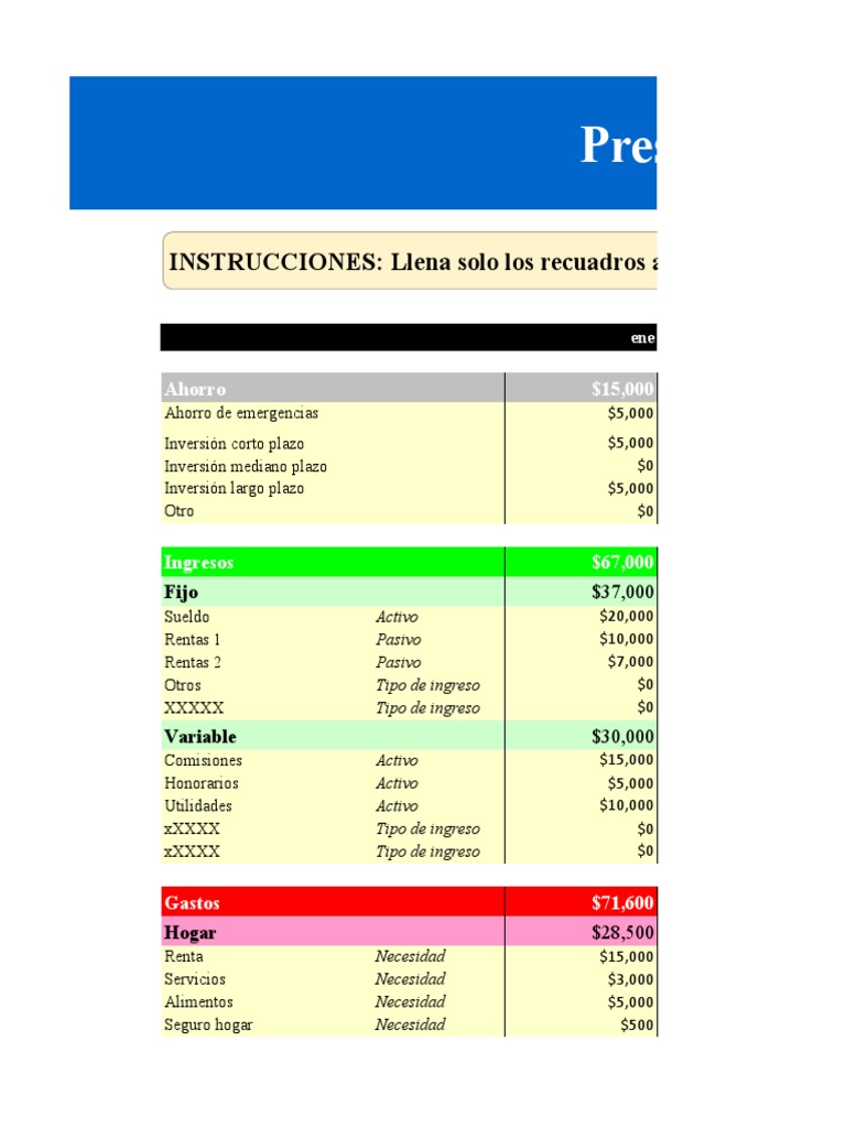 Presupuesto Anual Moris Dieck | PDF