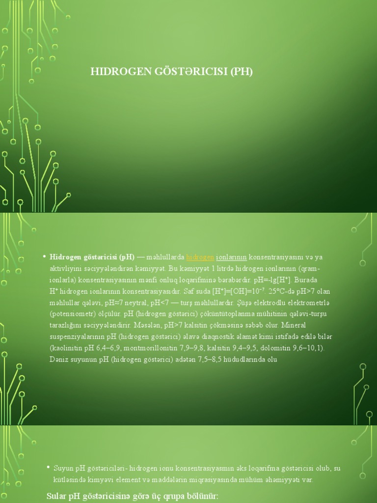 Hidrogen Göstəricisi (PH) | PDF