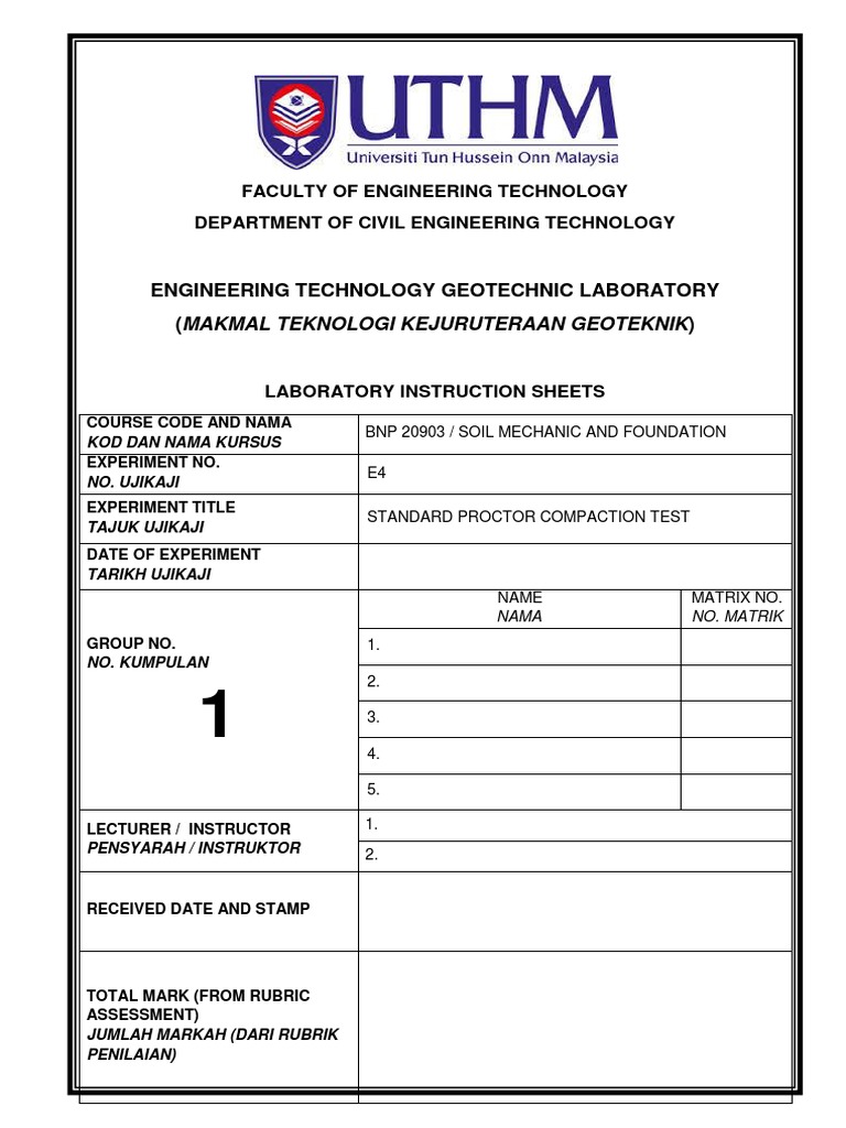 Standard Proctor Compaction Test Guide | PDF | Soil | Soil Science