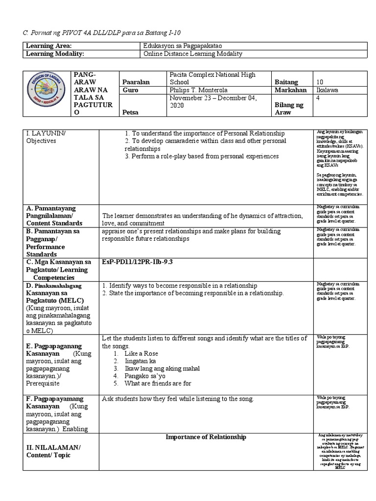 LE - Format For COT | PDF