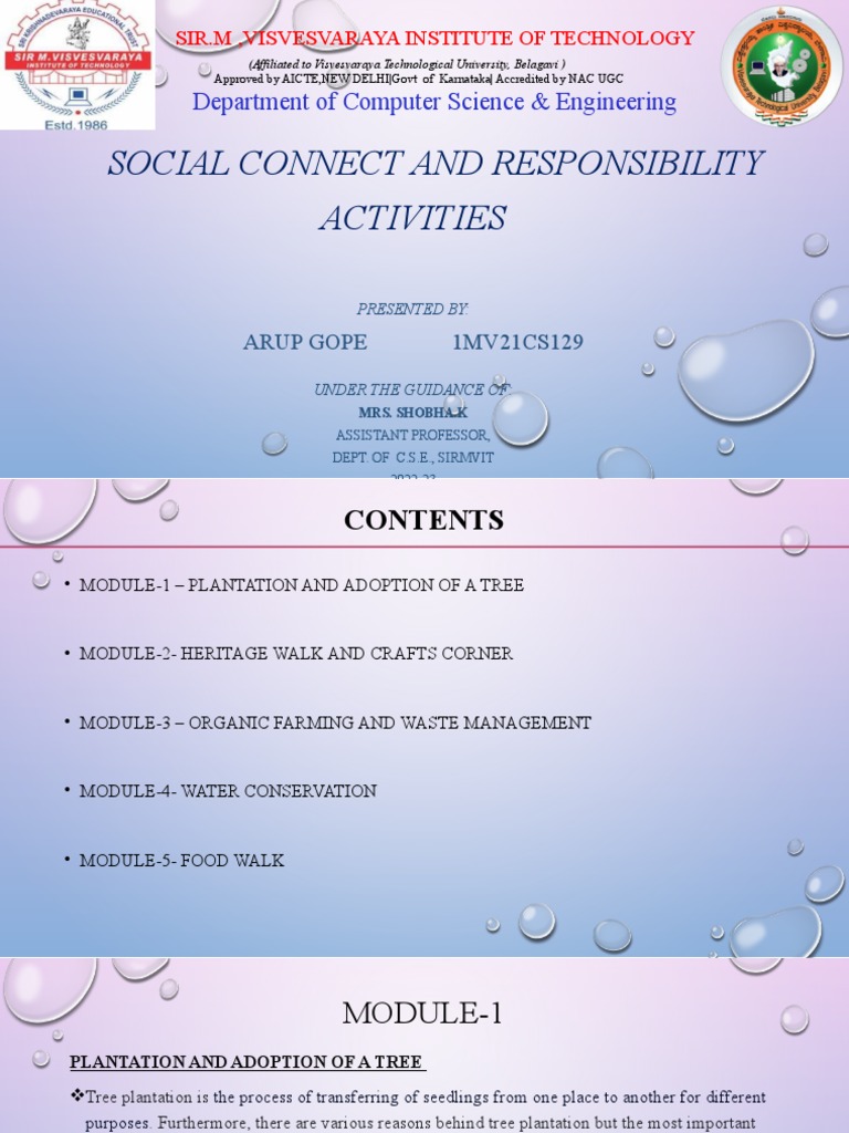Social Connect and Responsibility | PDF | Sustainability | Water ...