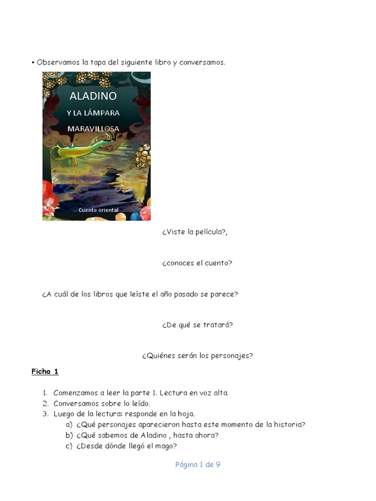 Aladino: Y La Lámpara Maravillosa | PDF | Genios