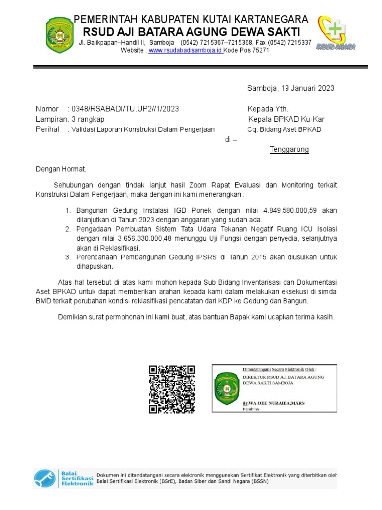 SURAT VALIDASI GEDUNG DAN BANGUNAN | PDF