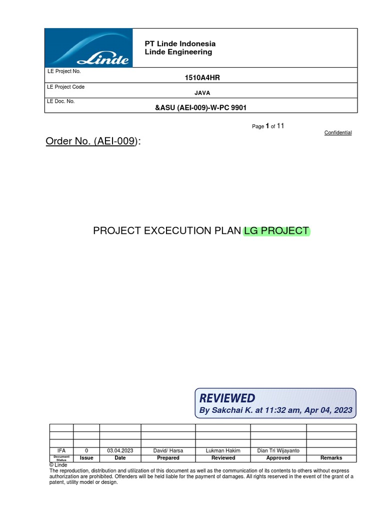 ASU (AEI-009) - W-PC 9901 - (EN) Project Excecution Plan LG Project Rev ...