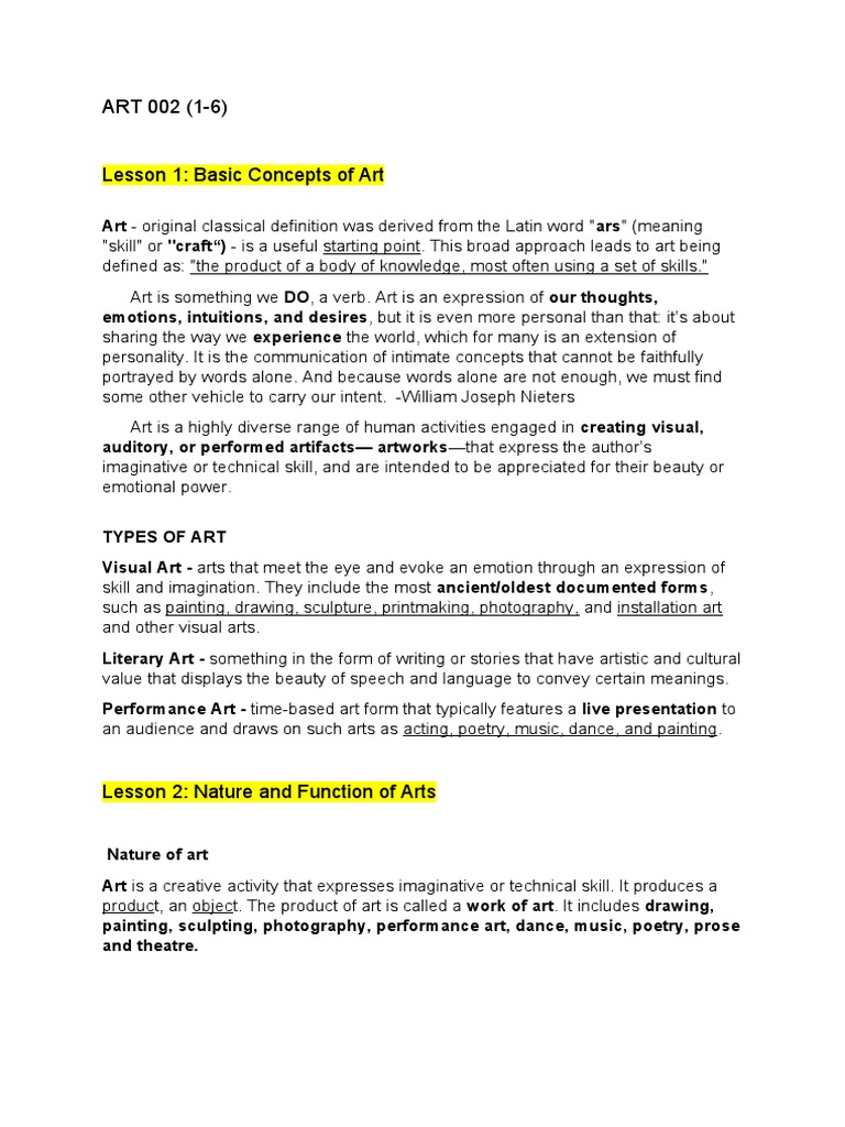 Art 002 Reviewer | PDF | Composition (Visual Arts) | Pattern