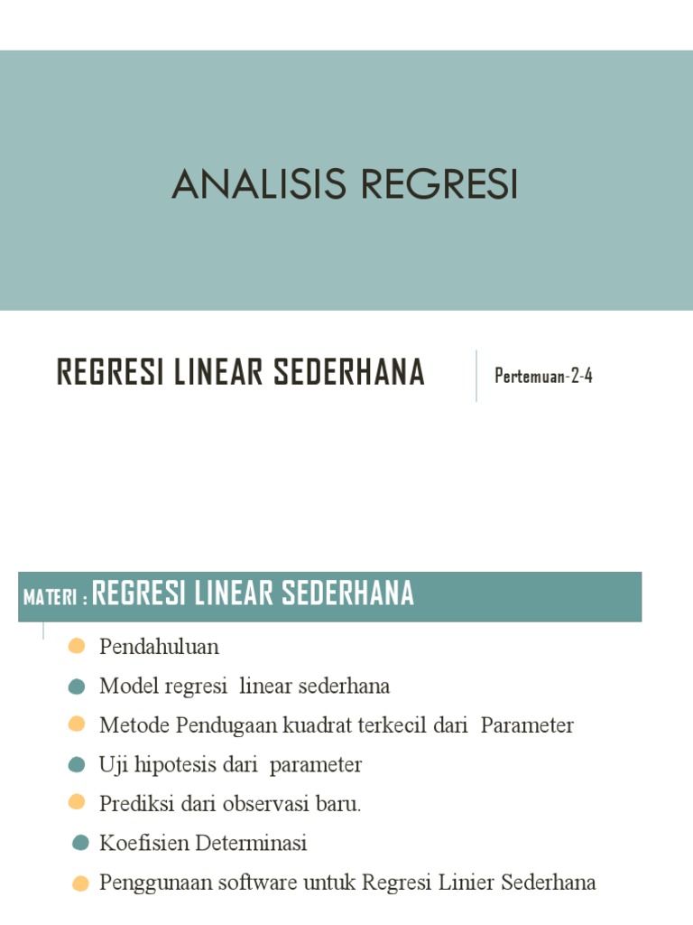 2-4 Analisis Regresi Sederhana | PDF