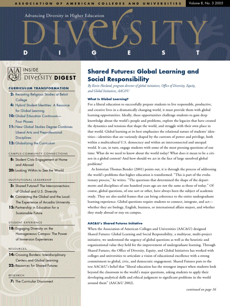 Shared Futures Global Learning and Liberal Education - Hovland 2006 1 ...