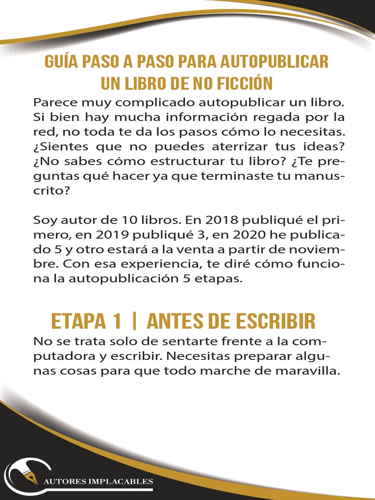 Guia Paso A Paso para Escribir y Publicar Tu Libro de No Ficcion | PDF ...