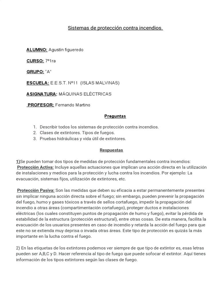 Sistemas de Protección Contra Incendios | PDF | Incendios | Gases