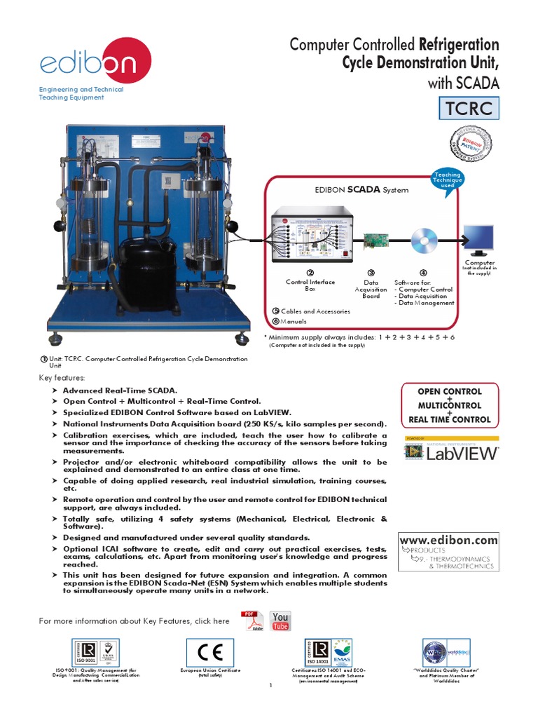Computer Controlled Refrigeration Cycle Demonstration Unit SCADA | PDF ...