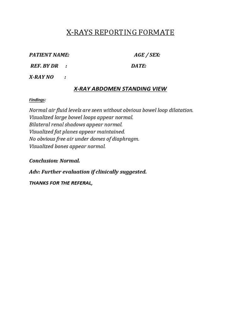 All Xrays Reporting Formates | PDF | Vertebral Column | Vertebra