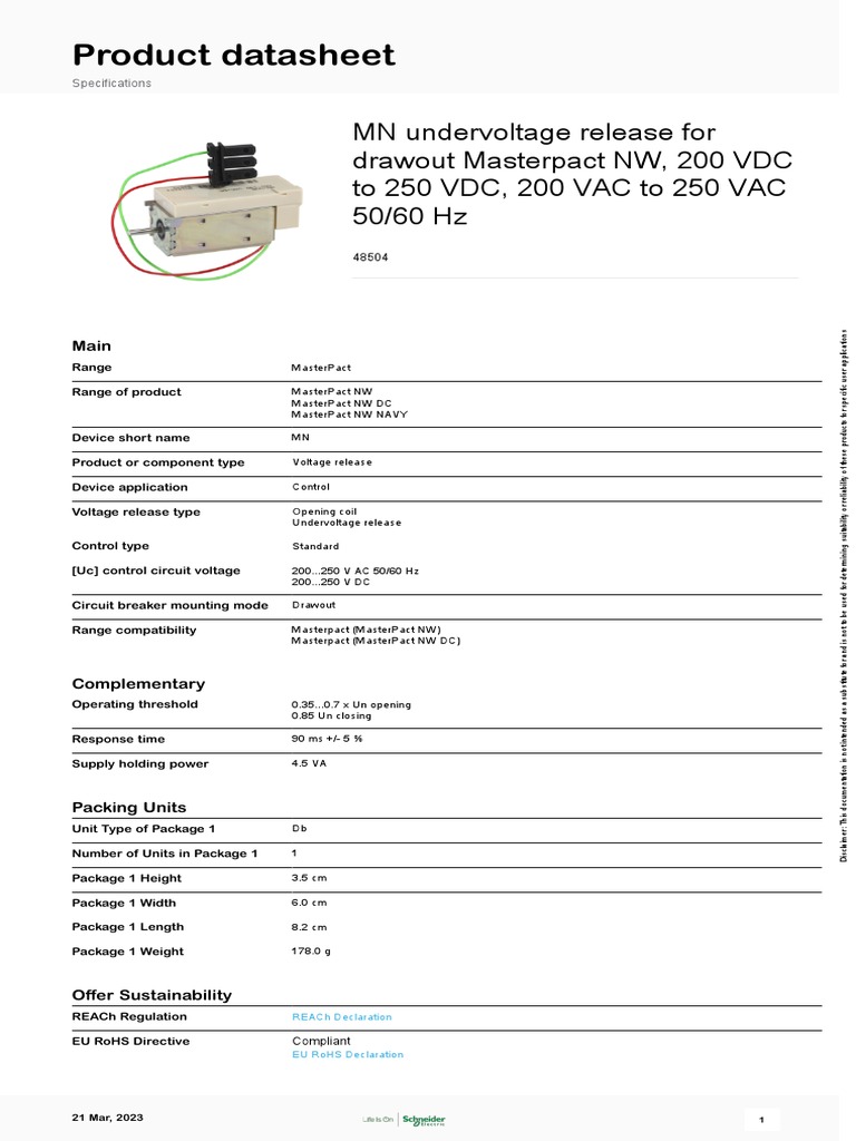 EasyPact MVS - 48504 | PDF | Alternating Current | Physical Quantities