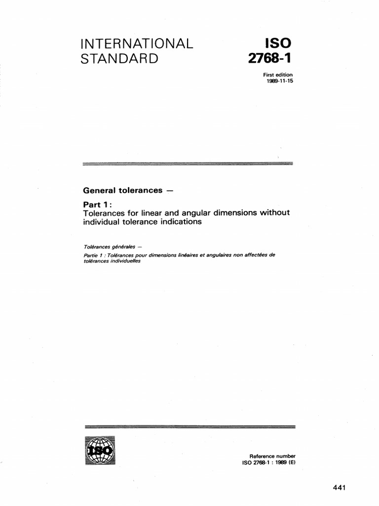 ISO 2768 General Tolerance | PDF