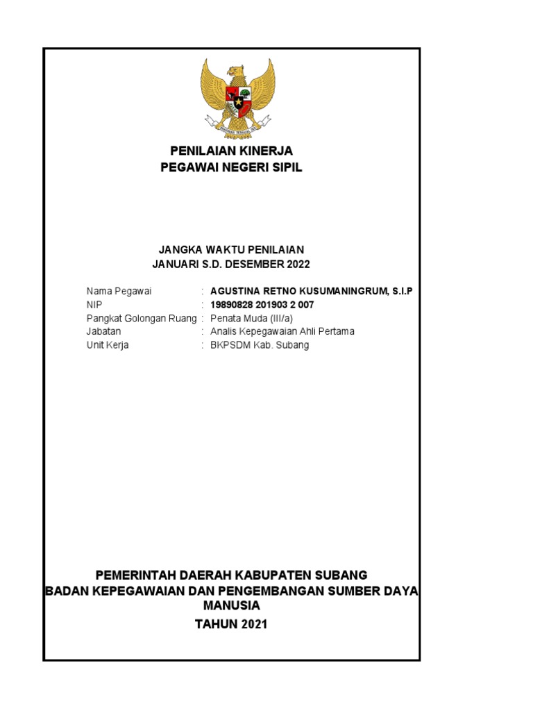 Contoh SKP Eselon IV - JF - Pelaksana - Staf | PDF