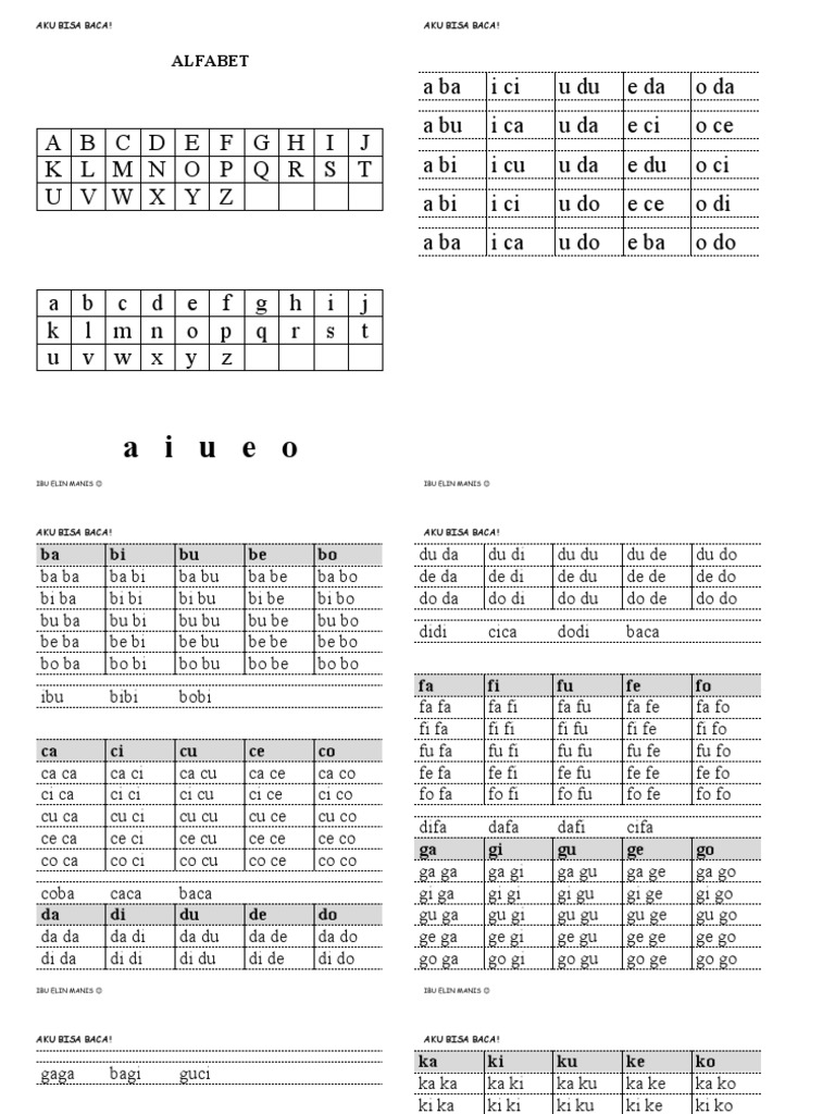 Belajar Membaca Alfabet | PDF