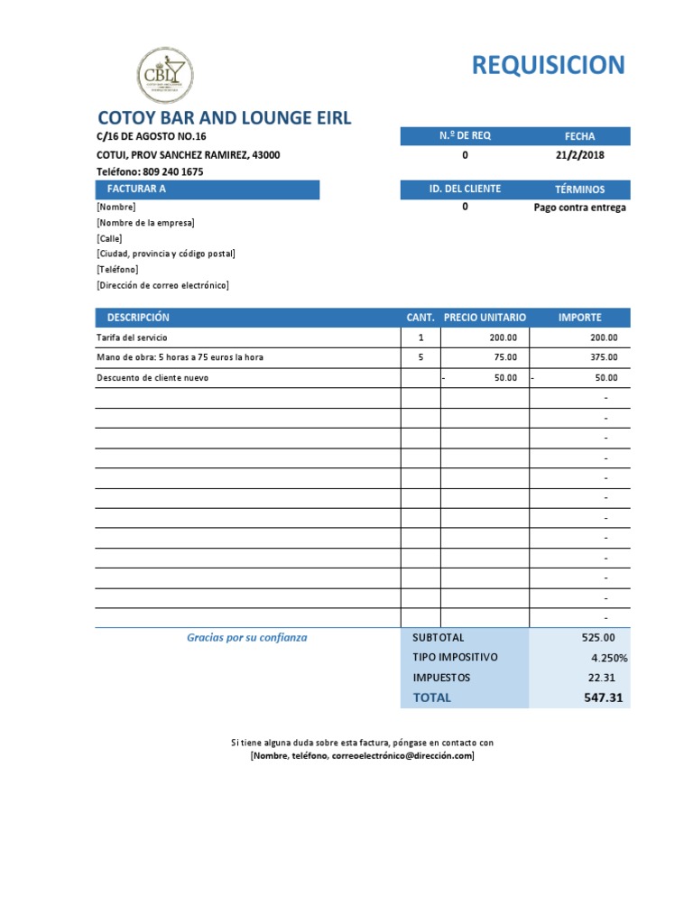 Formato Requisicion | PDF | Industrias de servicio | Economias