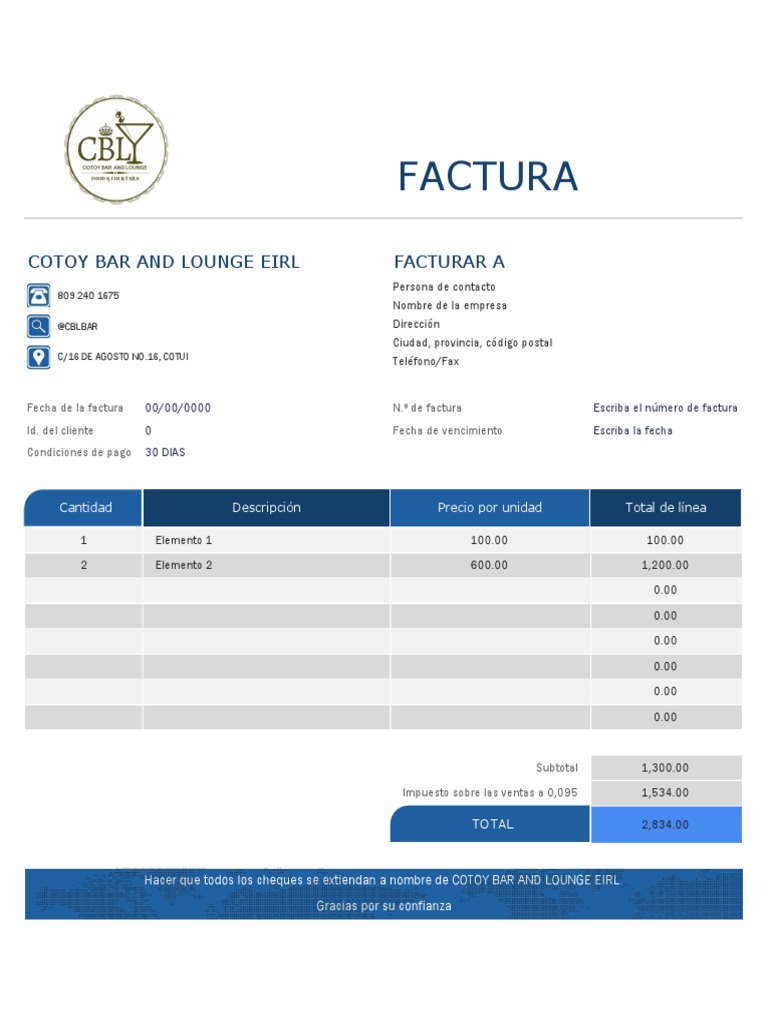 Formato Factura | PDF | Industrias de servicio