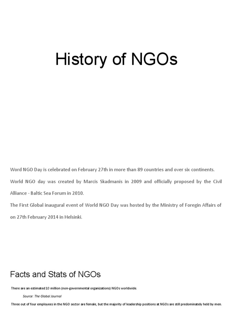 History of Ngos | PDF | Non Governmental Organization | Government