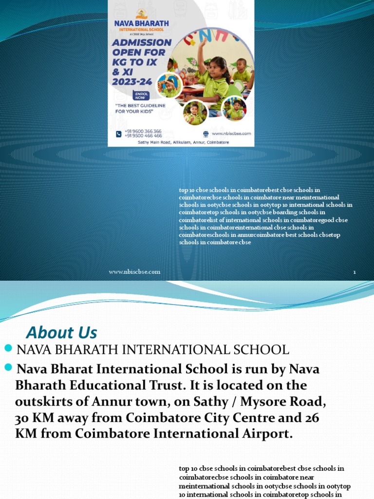 Best CBSE Schools in Coimbatore - Empowering Students To Excel | PDF ...