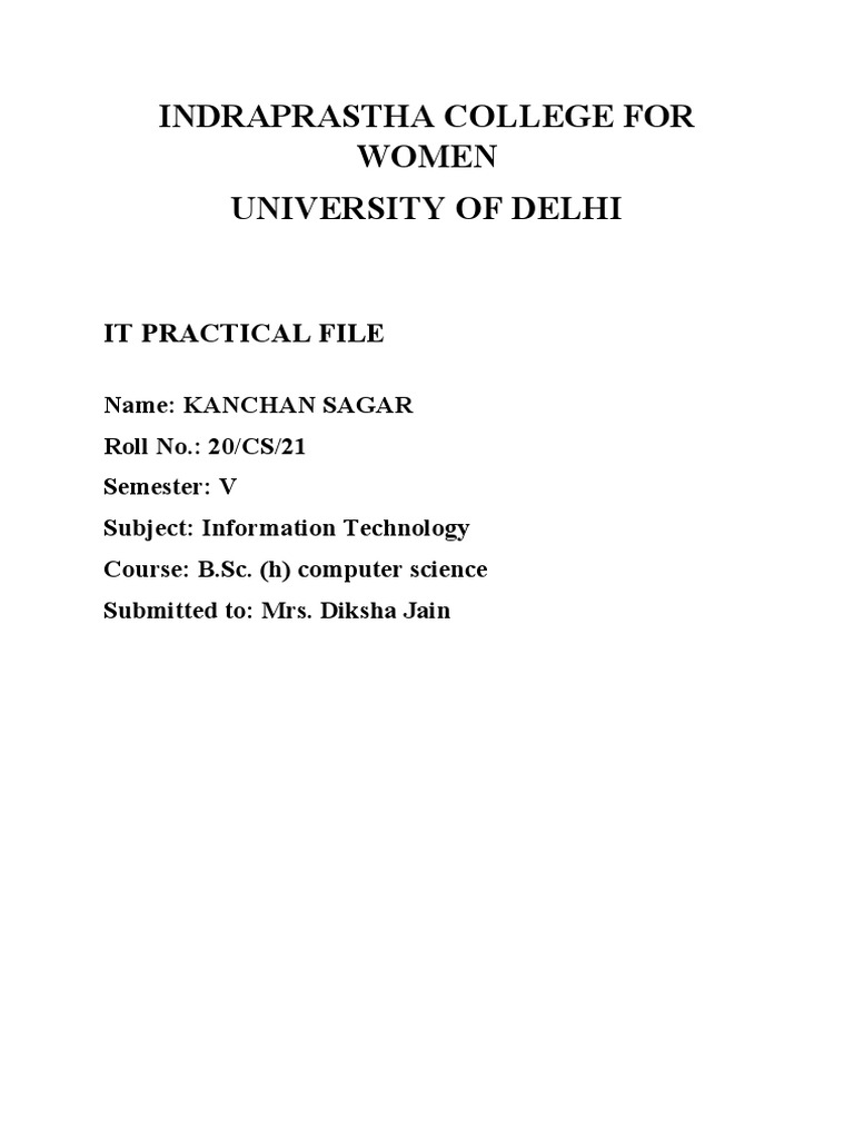 IT Practical File | PDF | Computer Network | Ip Address