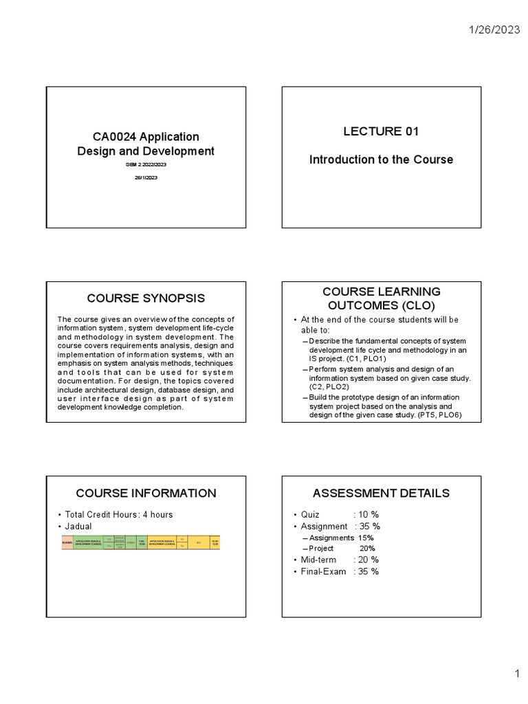 Lecture 01 | PDF | Design | Information Technology Management