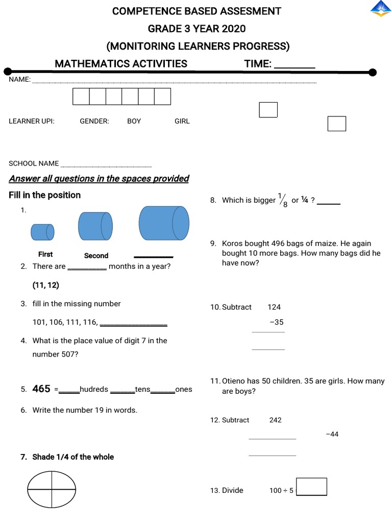 Grade 3 Mathematics Activities | PDF