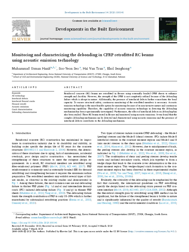 Monitoring and Characterizing The Debonding in CFRP Retrofitted RC ...