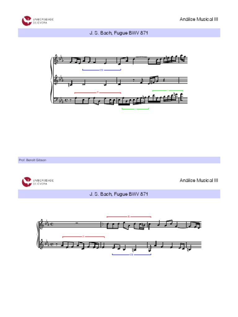 Analyse de la Fugue BWV 871 | PDF | Jean-Sébastien Bach | Compositions