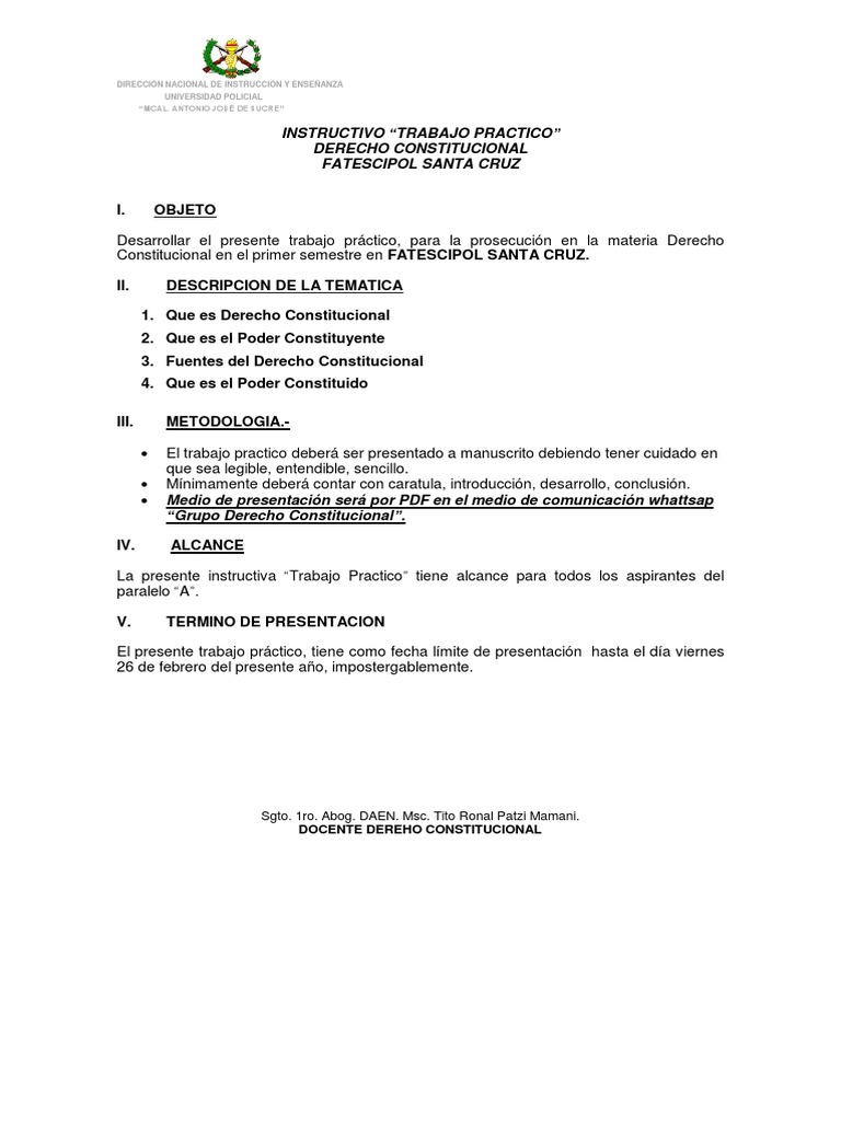Instructivo "Trabajo Practico" Derecho Constitucional Fatescipol Santa ...
