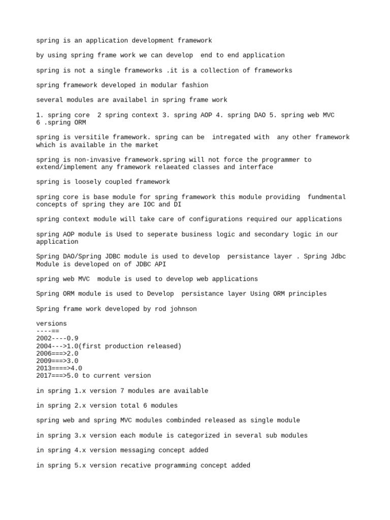 Springboot Pdf Spring Framework Object Oriented Programming