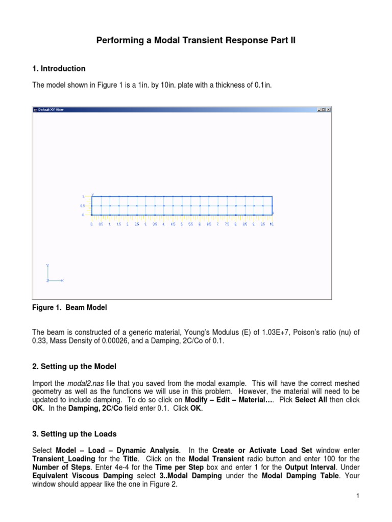 Performing A Modal Transient Response Part II | PDF | Acceleration | Applied And ...