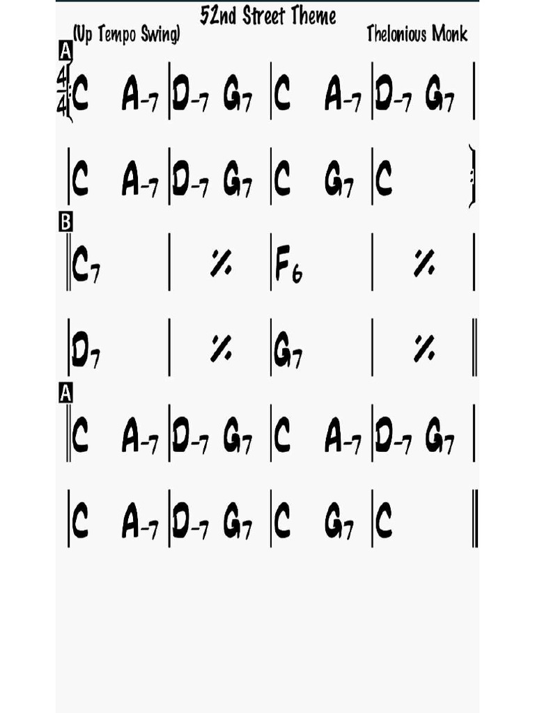 52nd Street Theme - Thelonious Monk | PDF