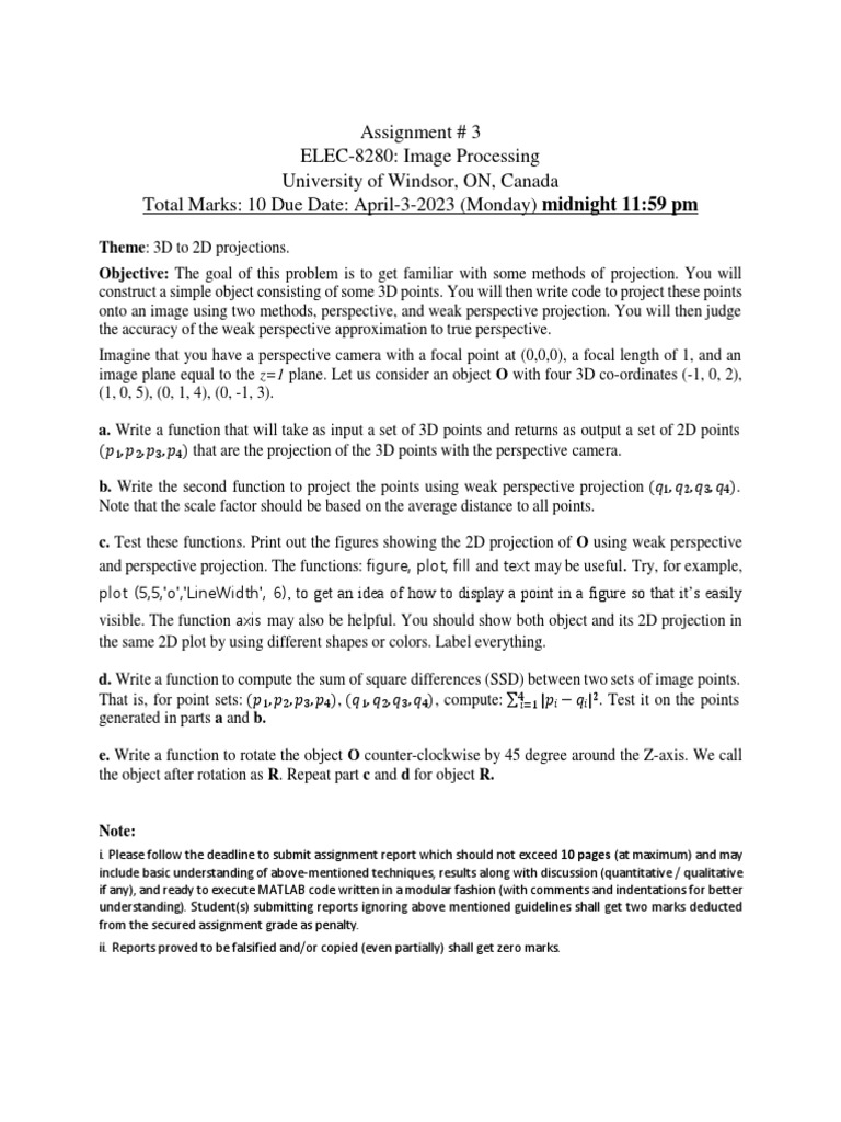 Assignment 3-Image Processing | PDF | Imaging | Vision