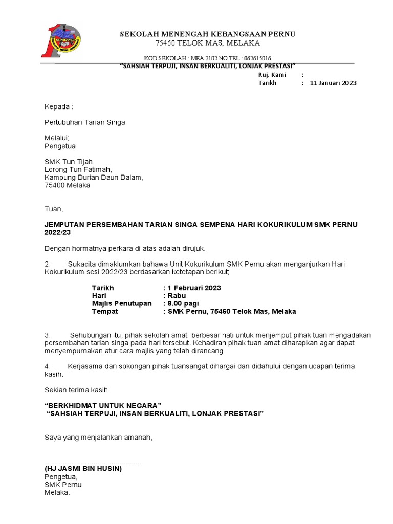 Sekolah Menengah Kebangsaan Pernu: 75460 Telok Mas, Melaka | PDF