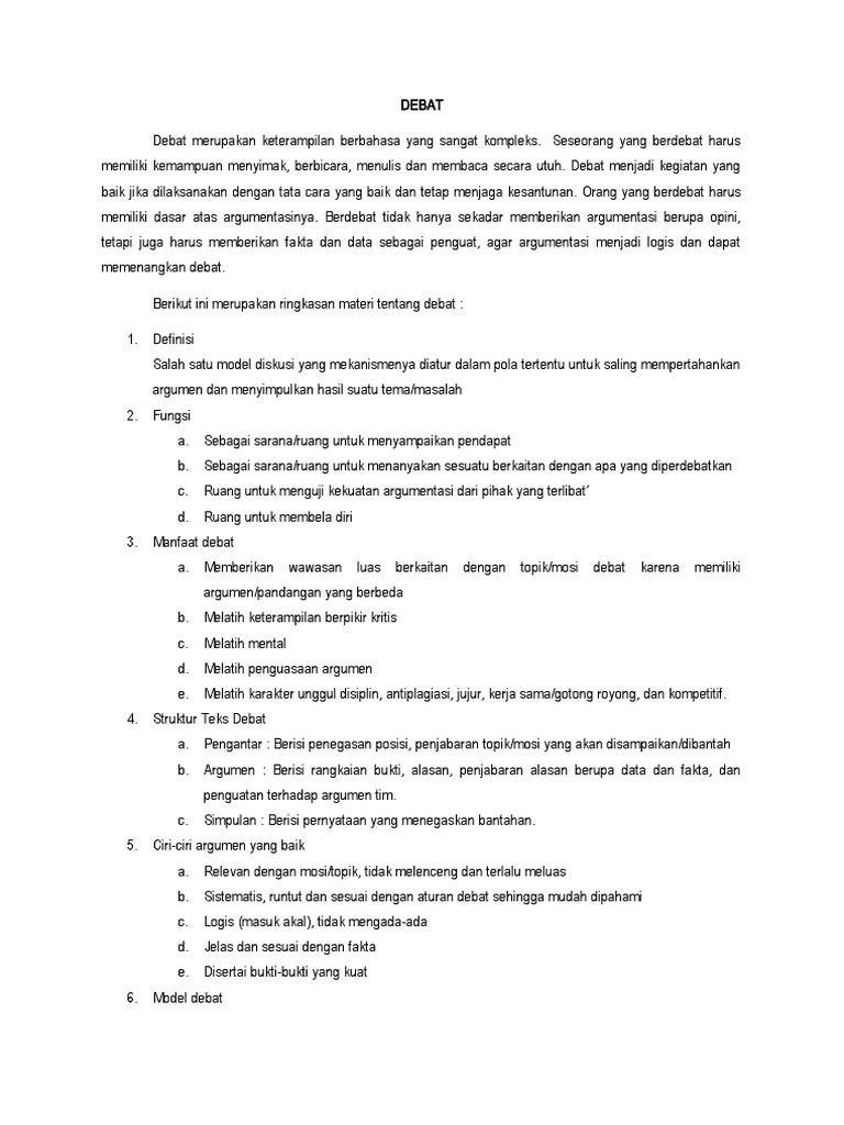 Materi Debat | PDF
