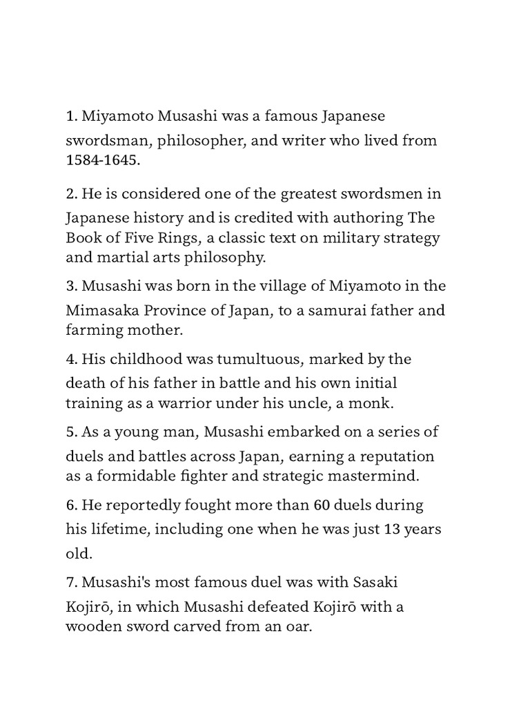 Miyamoto Musashi | PDF
