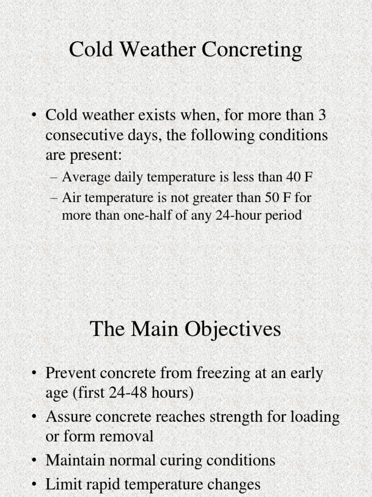 Cold Weather Concreting | PDF | Concrete | Humidity