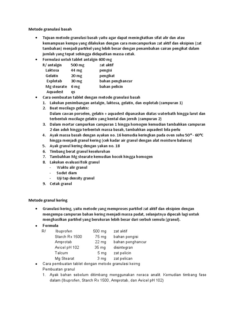 Fungsi Avicel dalam Tablet Antalgin | PDF | Kesehatan Holistik
