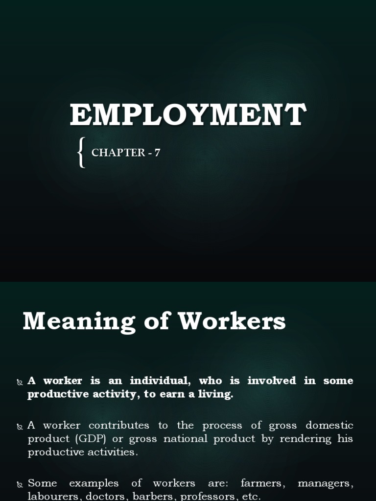 Employment: Chapter - 7 | PDF | Employment | Workforce