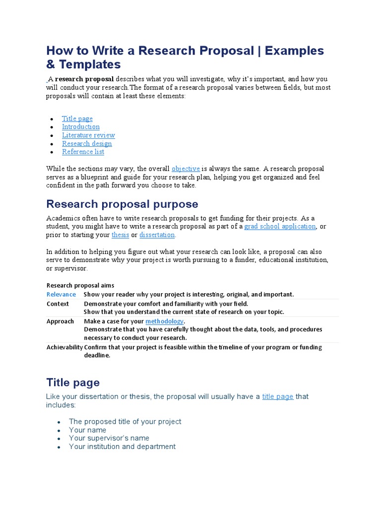 How To Write A Research Proposal-EIM | PDF | Sampling (Statistics) | Methodology