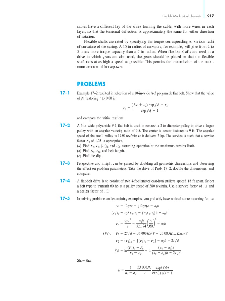 Flexible Mechanical Elements Design Problems | PDF | Belt (Mechanical) | Mechanical Engineering