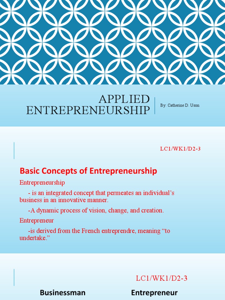 Understanding Applied Entrepreneurship | PDF | Entrepreneurship | Business