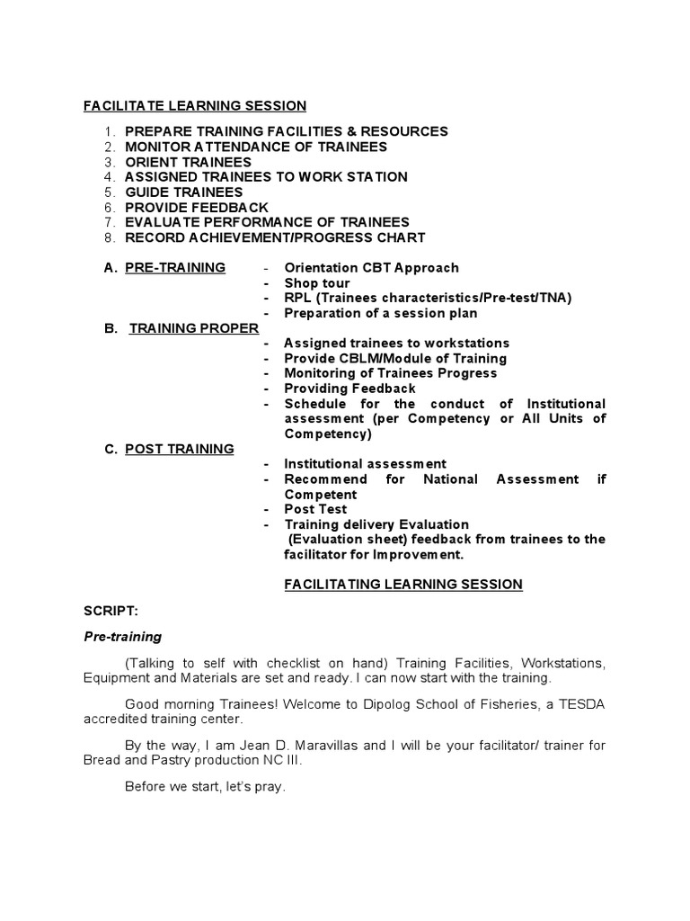 Jean-Script Facilitate Learning Session | PDF | Learning | Cognition